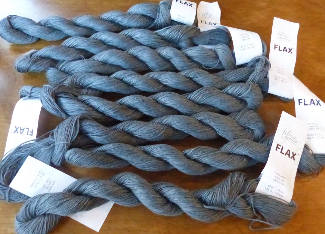 Fibra Natura Flax Linen Yarn 8 Skeins Pewter 18 - Etsy