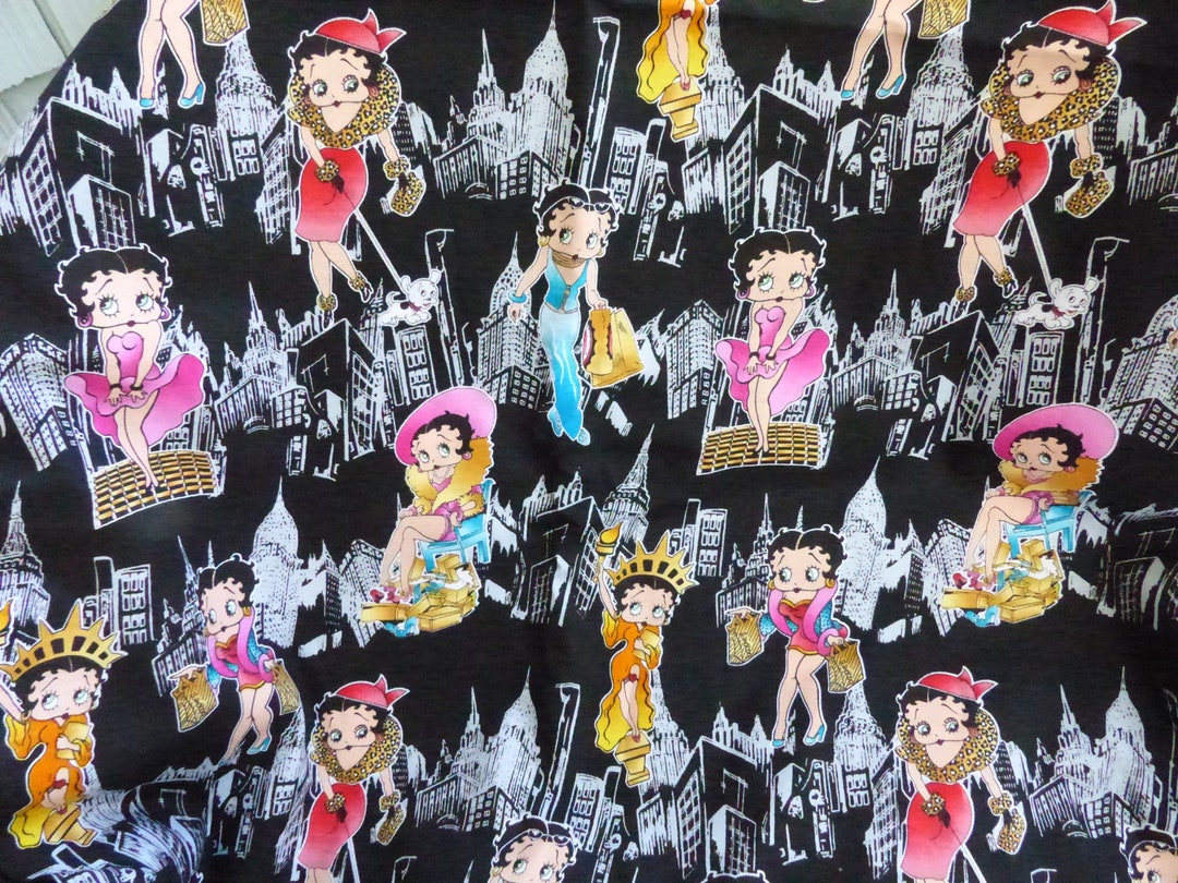 Vintage Betty Boop NYC New York Fabric, KFS, King Features Syndicate ...