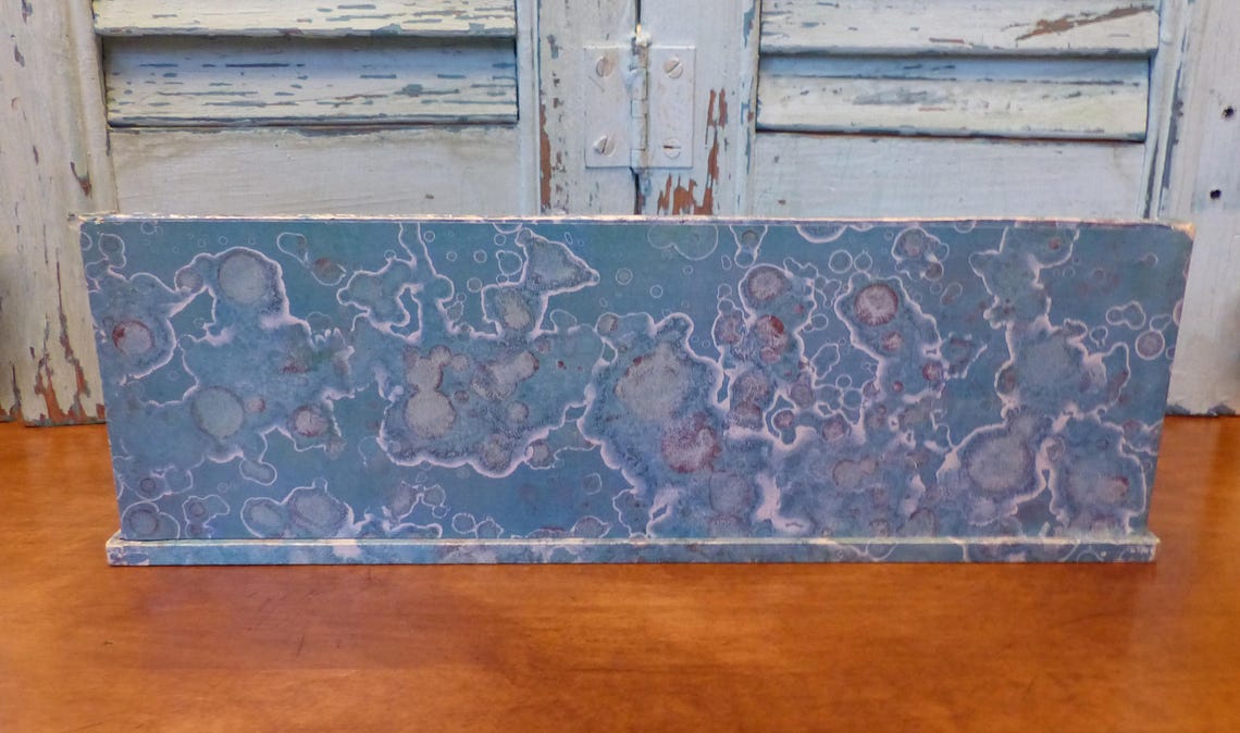Vintage Paper Sorter Desk Organizer Blue Marbled Paper | Etsy