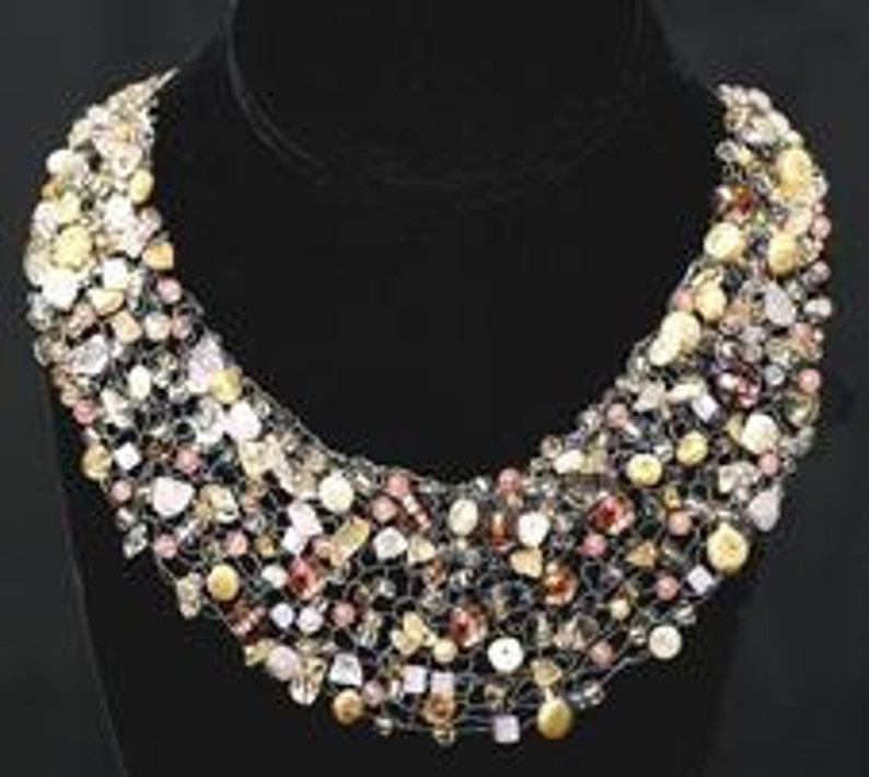 Floating Gems Necklace PDF KNITTING PATTERN - Etsy