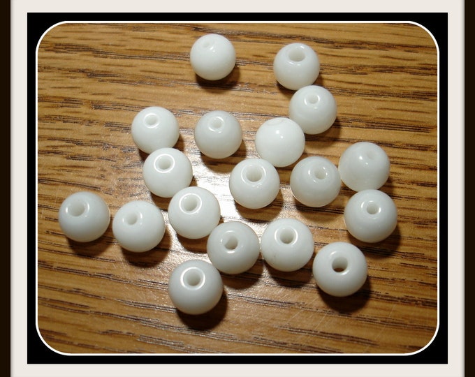 White Glass Irregular Holes Glass Round 8mm Beads (qty 18) - B6660 - Etsy