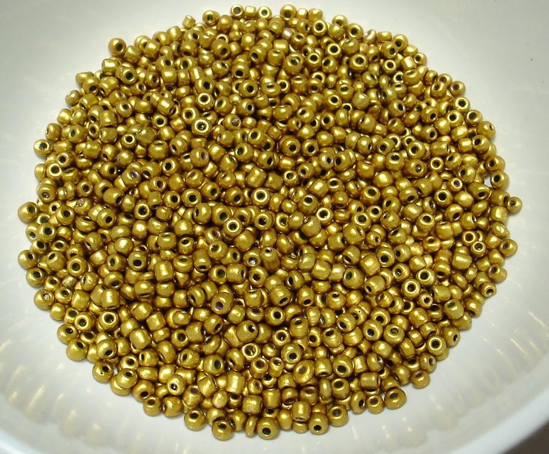 Gold Glass Irregular Seed 1mm Beads Qty One Ounce - B8852 - Etsy