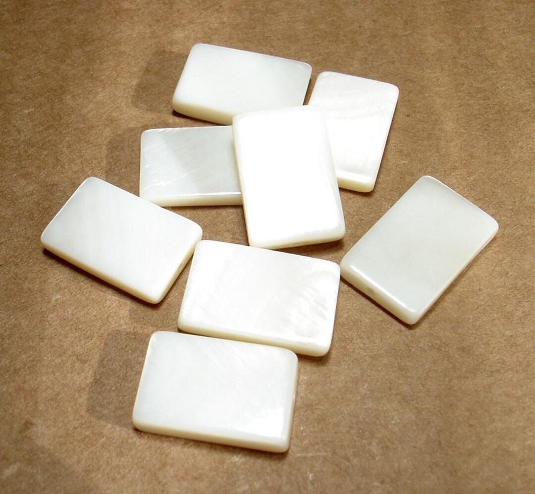 Natural Freshwater Sea Shell Flat Rectangle 10x20mm Beads Qty 8 - B8422 ...