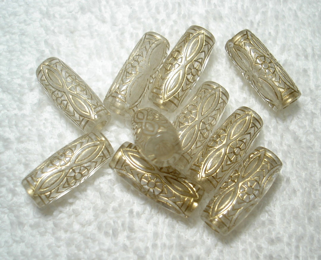 Clear Golden Metal Enlaced Plated Transparent Acrylic Column 21x9x7mm ...