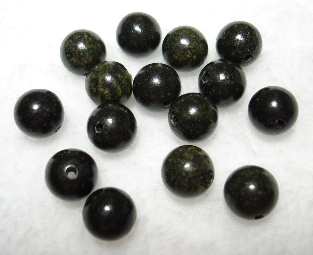 Green Lace Serpentine Natural Stone Round 8mm Beads Qty 15 - B7938 - Etsy