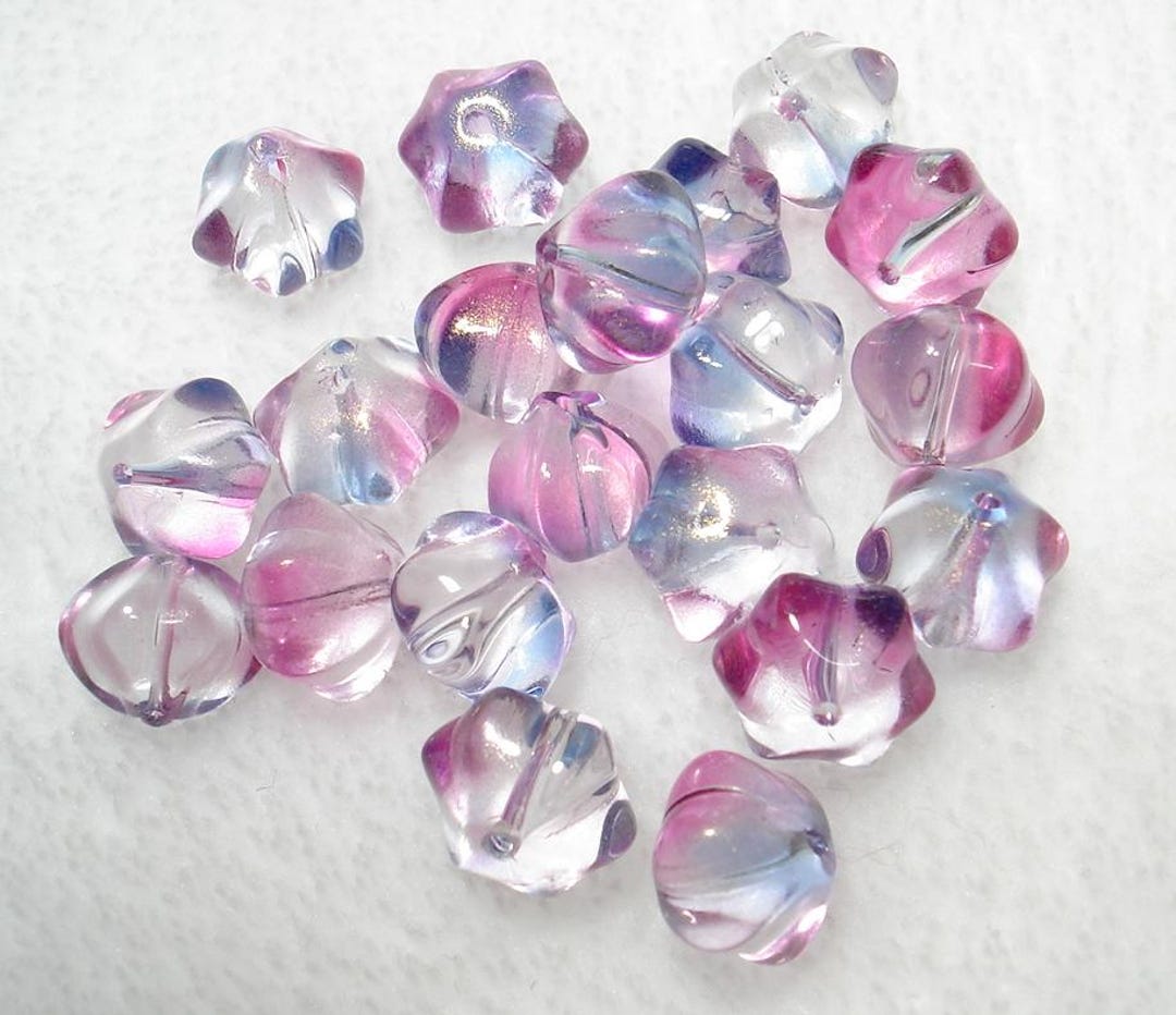 Lilac Pink Two Tone Transparent Spray Painted With Glitter Powder Glass ...