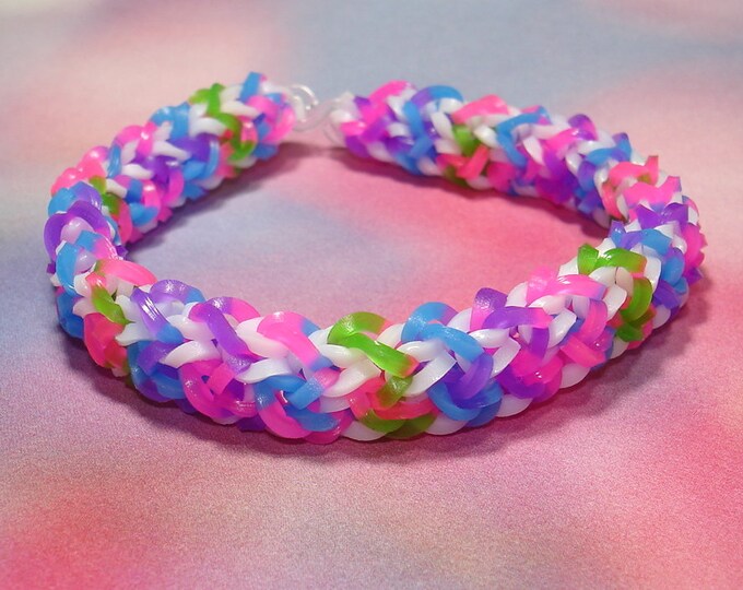 Friendship Bracelet Rainbow Loom Bracelet Stretchy 6.5" Band - BR8 - Etsy