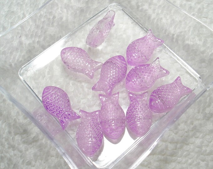 Pink Sprayed Transparent Glass Fish 15x8x5mm Beads Qty 10 B7361 - Etsy