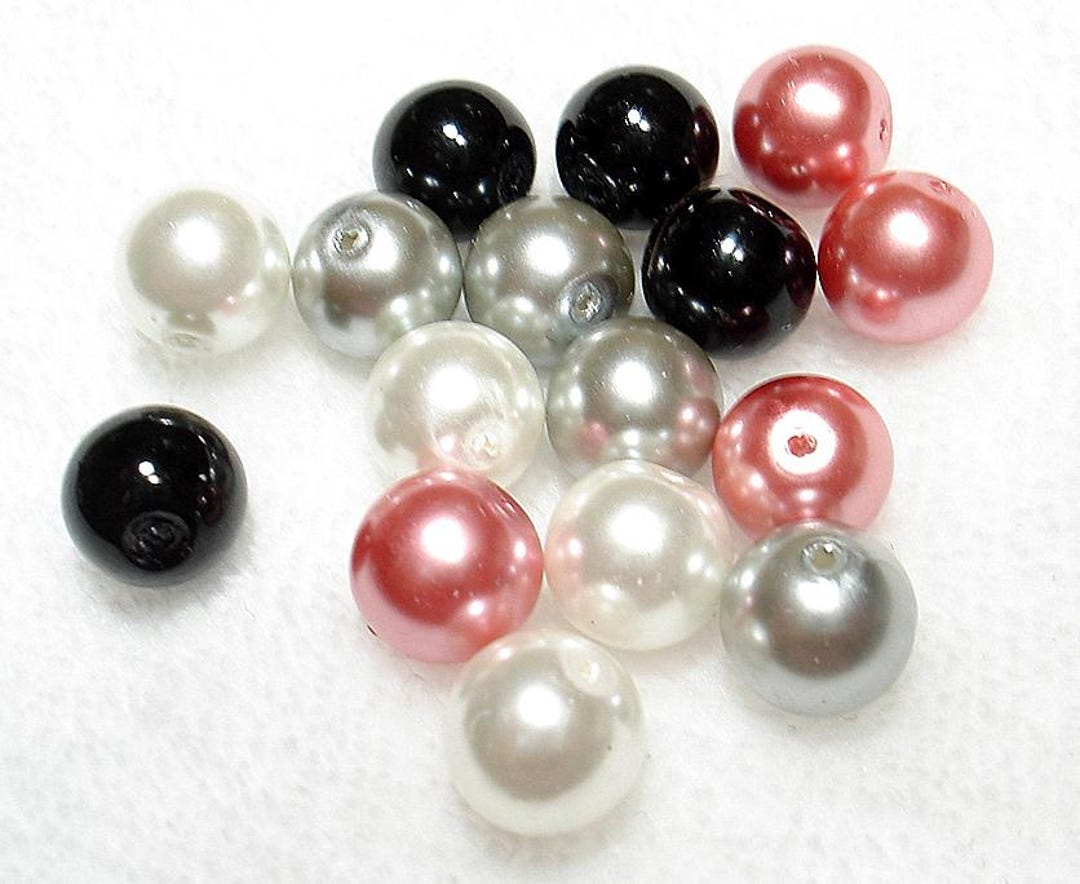 Mix of Colors Glass Pearl Round 8mm Beads Qty 16 - B8711 - Etsy