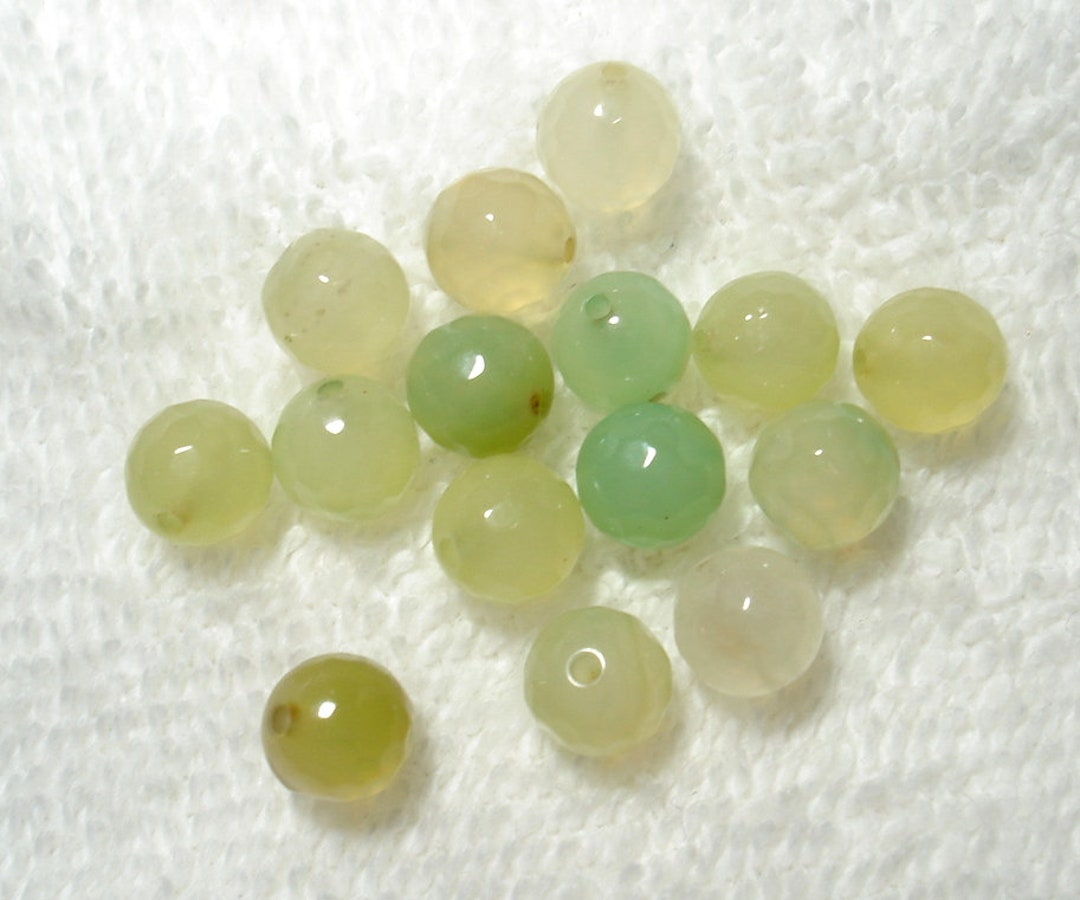 BOGO Lemon Lime Natural Agate Gemstone Round 8mm Beads (qty 15) - B7160 ...