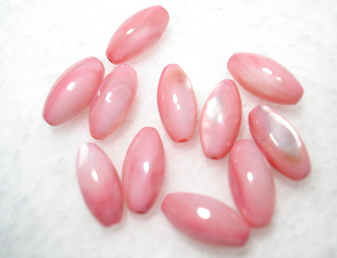 Pink Dyed Natural Freshwater Shell Rice 11x5mm Beads Qty 11 - B7991 - Etsy
