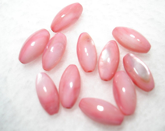 Pink Dyed Natural Freshwater Shell Rice 11x5mm Beads Qty 11 - B7991 - Etsy