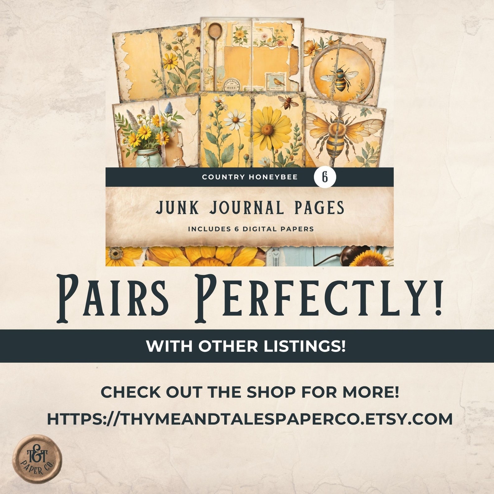 Bees Paper Digital Seamless Pattern Honeybee Decorative Pages ...