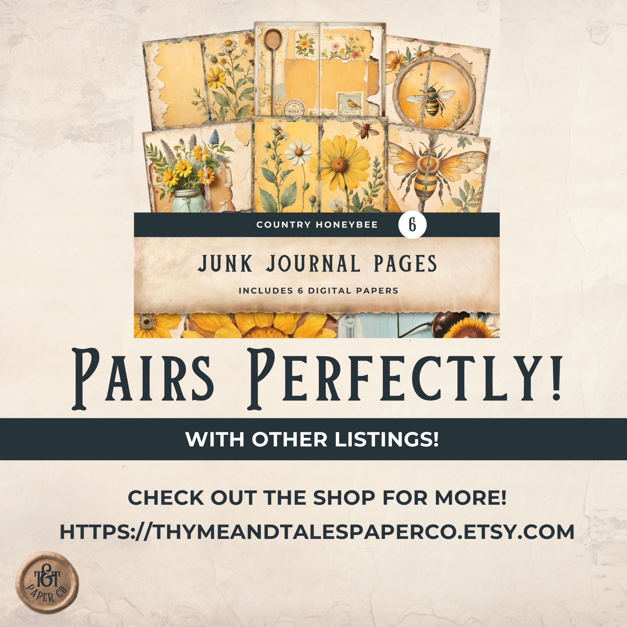 Bees Paper Digital Seamless Pattern Honeybee Decorative Pages ...