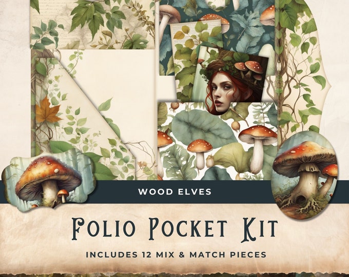 Woodland Elf Forest Fairies Junk Journal Folio Pocket Kit Mystical ...
