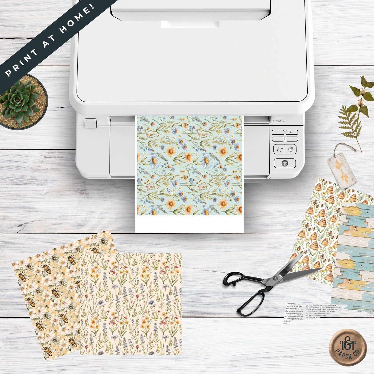 Bees Paper Digital Seamless Pattern Honeybee Decorative Pages ...