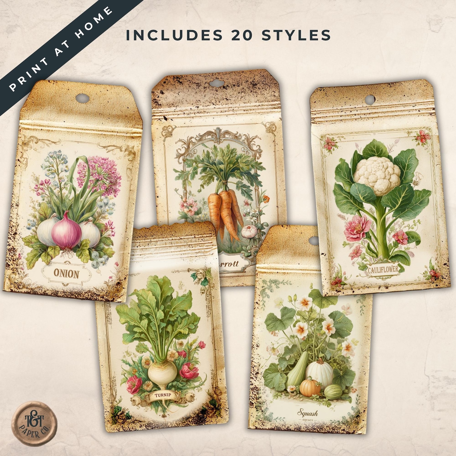 Vintage Vegetable Seed Packets Ephemera, Junk Journal Collage Sheet ...