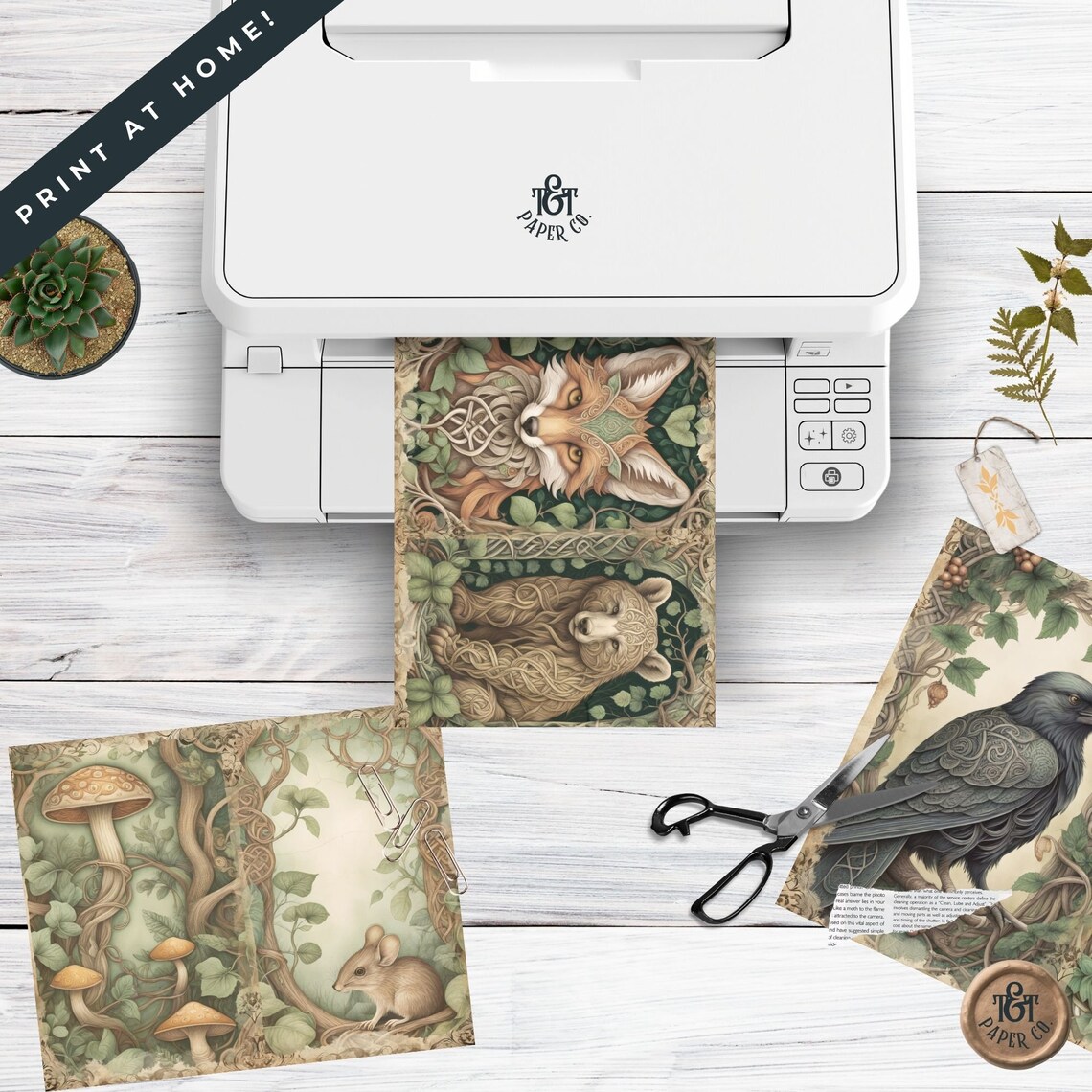 Woodland Elf Protector Junk Journal Pages Forest Fairies Woodland ...