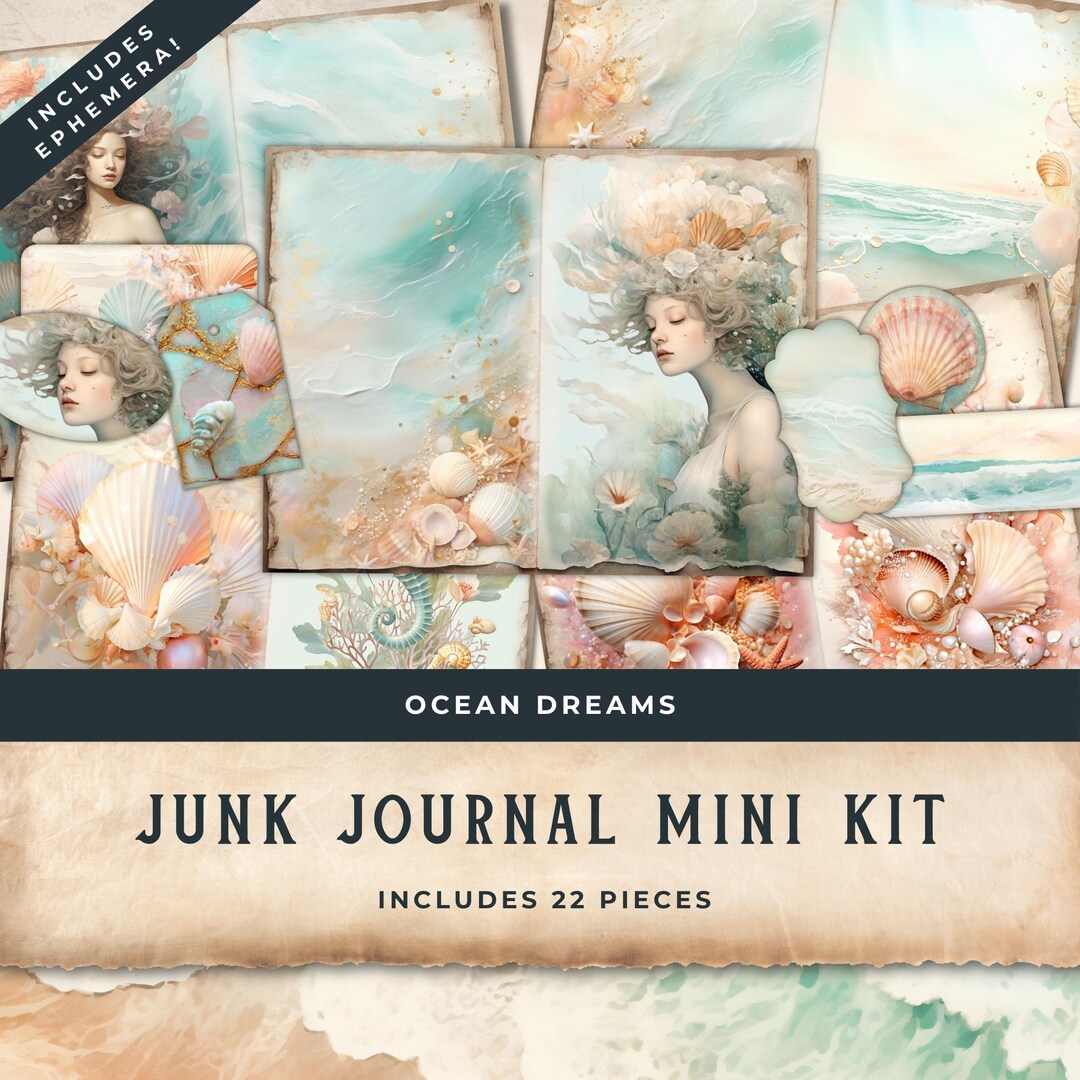 Ocean Junk Journal Mini Kit Sea Journal Pages Ocean Theme Ephemera ...