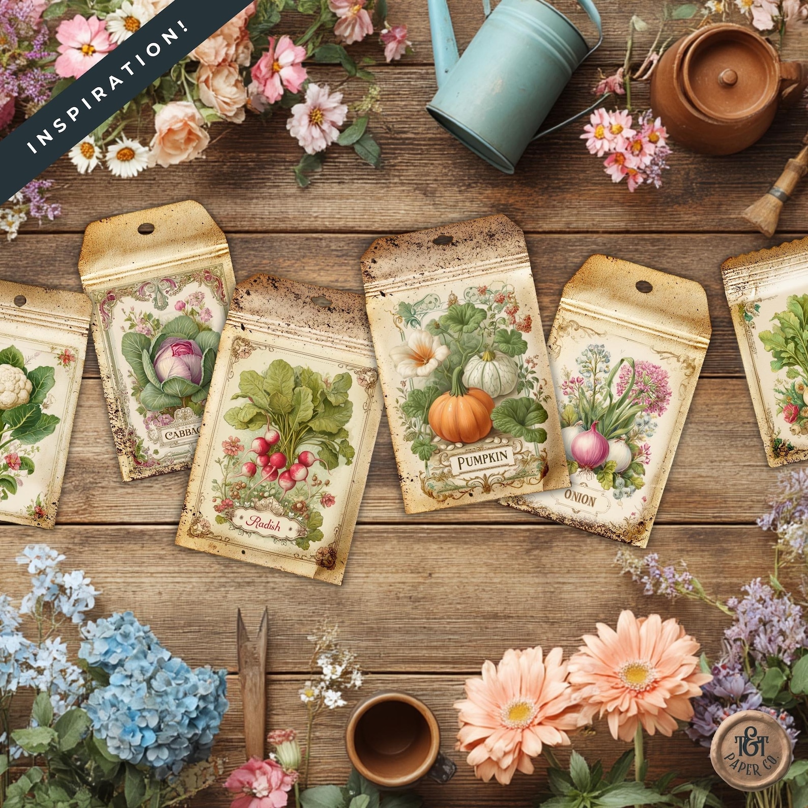 Vintage Vegetable Seed Packets Ephemera, Junk Journal Collage Sheet ...