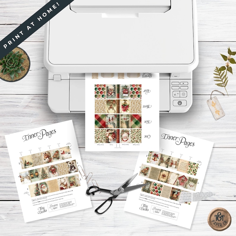 Vintage Christmas Mini Books - Holiday Craft Junk Journal Kit Printable ...