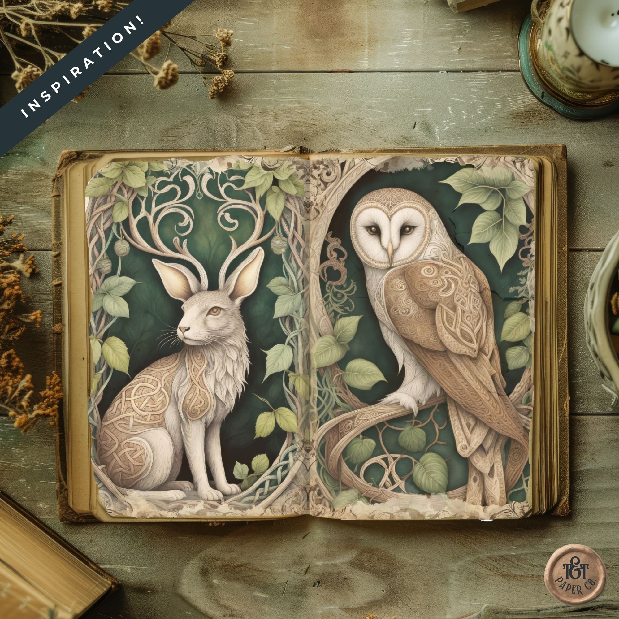 Woodland Elf Protector Junk Journal Pages Forest Fairies Woodland ...