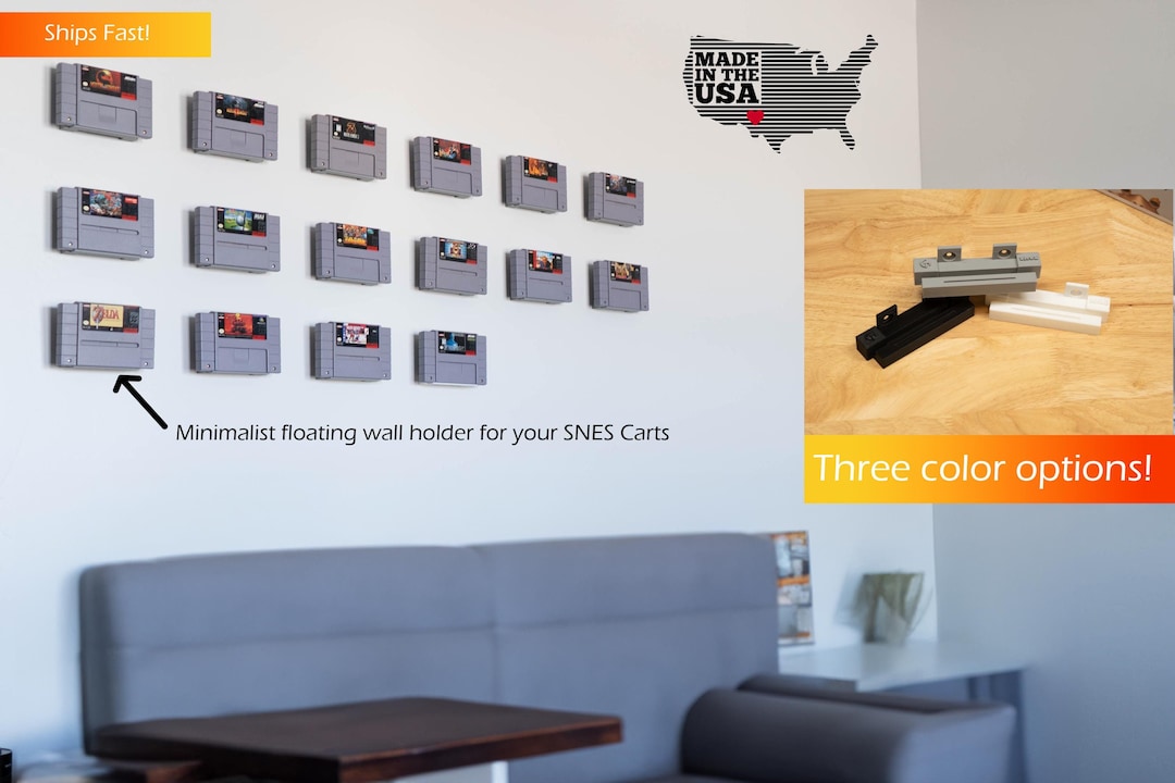 Snes Cartridge Holder and Retro Cartridge Wall Shelves & Display ...