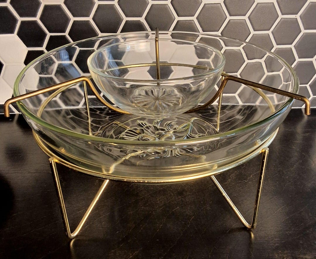Vintage Jeanette Glass Chip and Dip Serving Set - Etsy