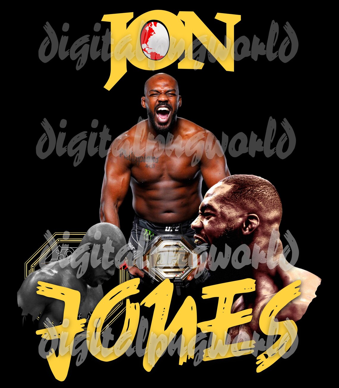Jon Jones Fighter Champion Digital PNG - Etsy