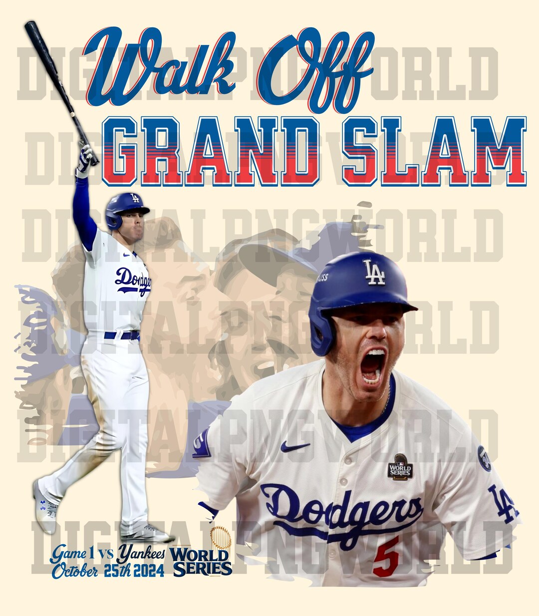 Freddie Dodgers Freeman Digital PNG - Etsy