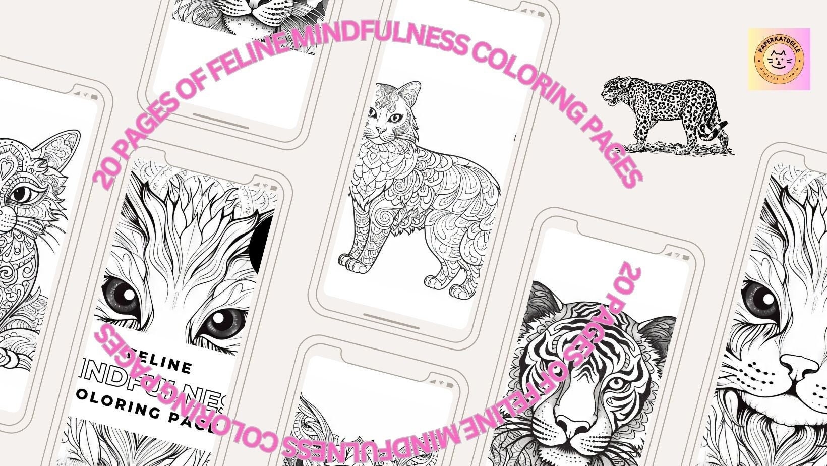 20 Pages of Feline Coloring Pages, Cat Pages Coloring, Themes Art - Etsy