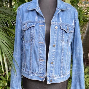 Hand Painted Denim Jacket, Blue Denim, Nope, Flash Art, OOAK, All ...