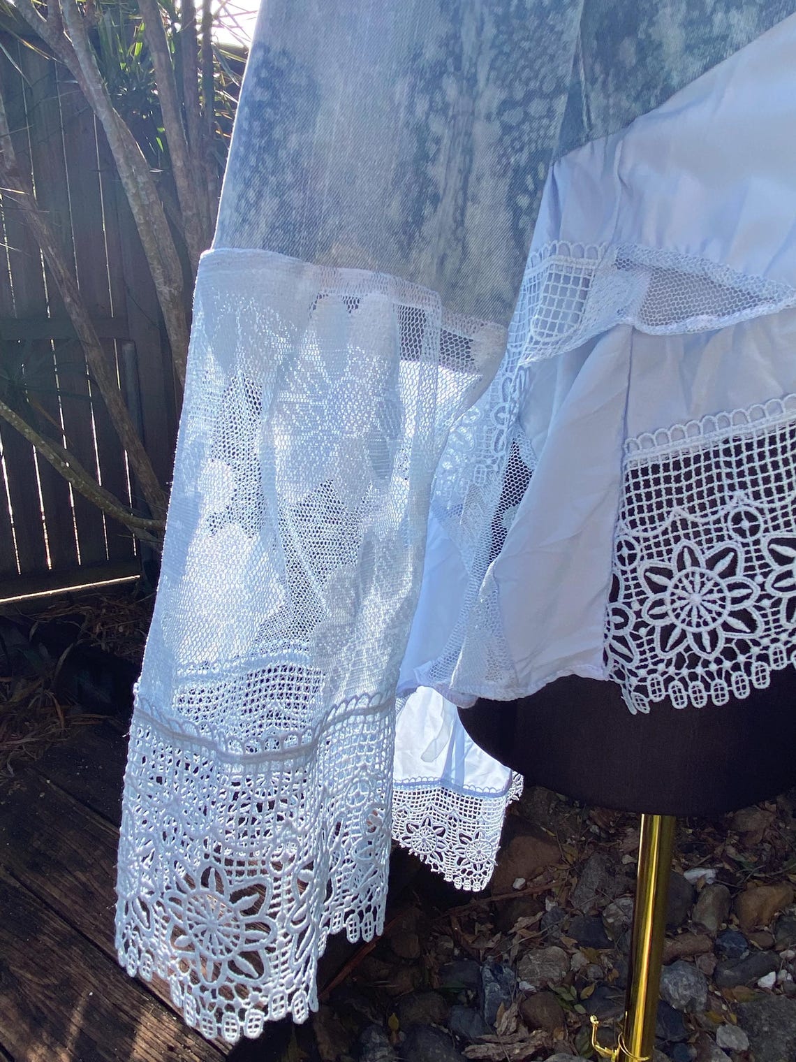 Pale Blue Reworked Denim Lace up Back, Duster Jacket, Ooak, Boho ...