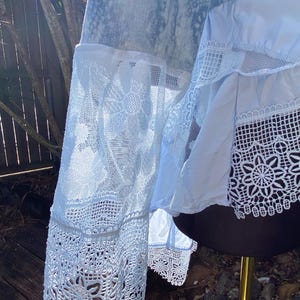 Pale Blue Reworked Denim Lace up Back, Duster Jacket, Ooak, Boho ...