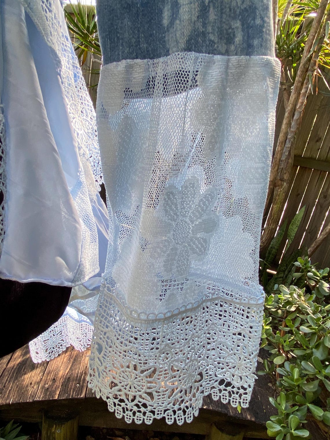 Pale Blue Reworked Denim Lace up Back, Duster Jacket, Ooak, Boho ...