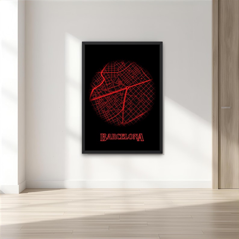 Custom Stranger Things Map Wall Art, Personalized Upside Down Poster ...