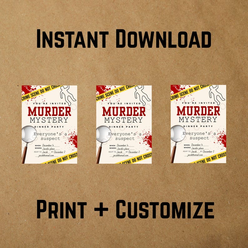 Murder Mystery Party Invite | Printable Invitation Template | Host Your ...