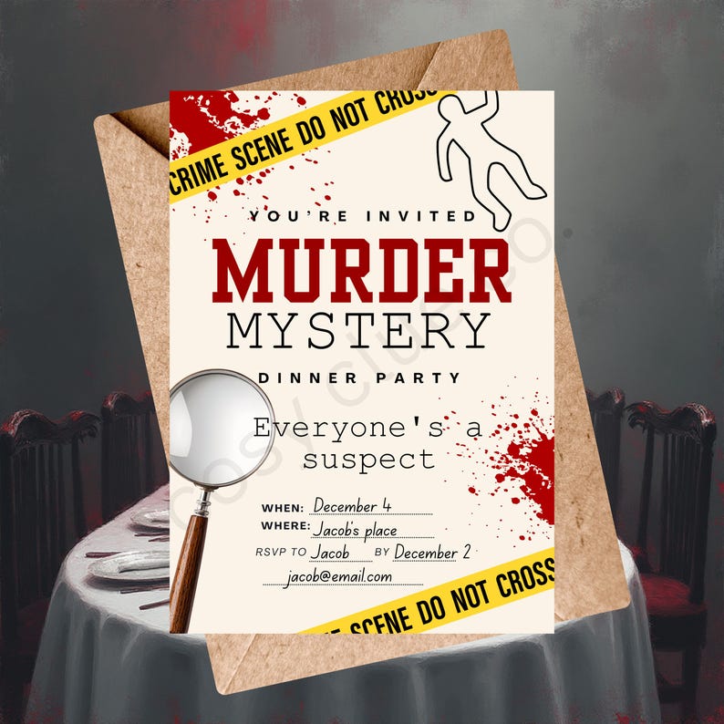 Murder Mystery Party Invite | Printable Invitation Template | Host Your ...