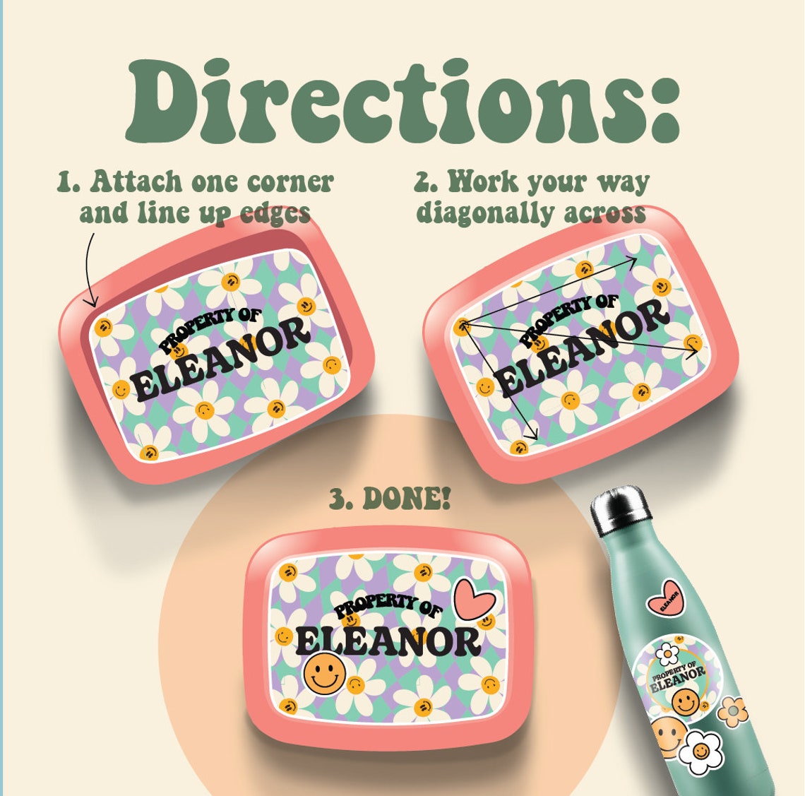 Personalized Lunchbox Bentgo Sticker Bundle, Back to School ...