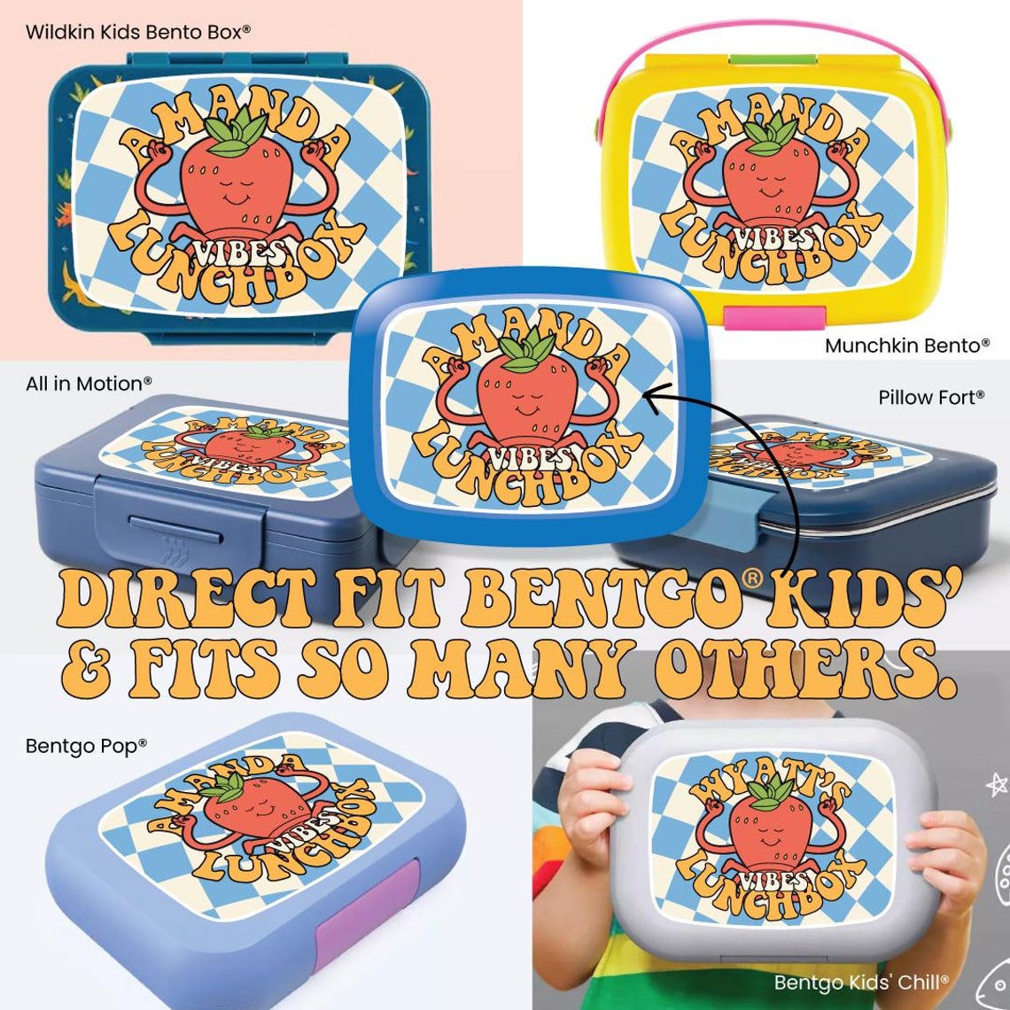 Personalized Lunchbox Bentgo Sticker Bundle, Back to School ...