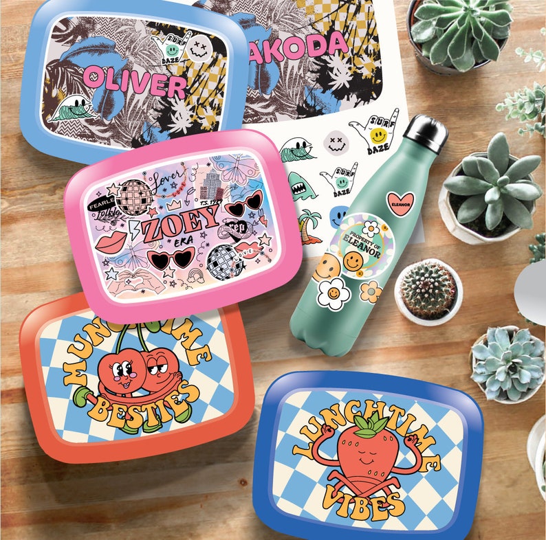 Personalized T-swift Bento Box Sticker Bundle Cute Kids Toddler Gift ...