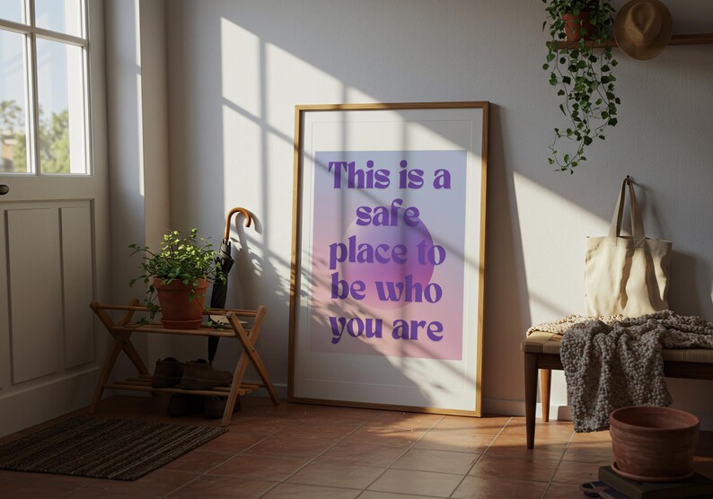 This is a Safe Place Poster – Affirmation Wall Art, Safe Space Quote ...