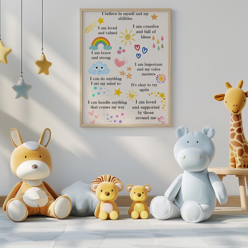 Kids Affirmation Poster, Learning Posters, Toddler Room Decor ...