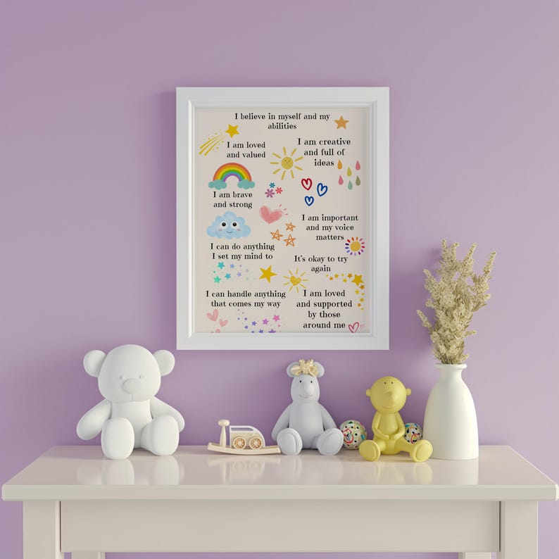 Kids Affirmation Poster, Learning Posters, Toddler Room Decor ...
