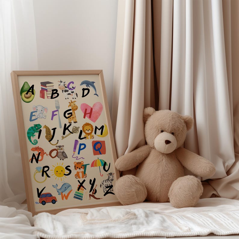 ABC Poster for Kids, Cute Animal ABC, Learning Posters, Preschool ...