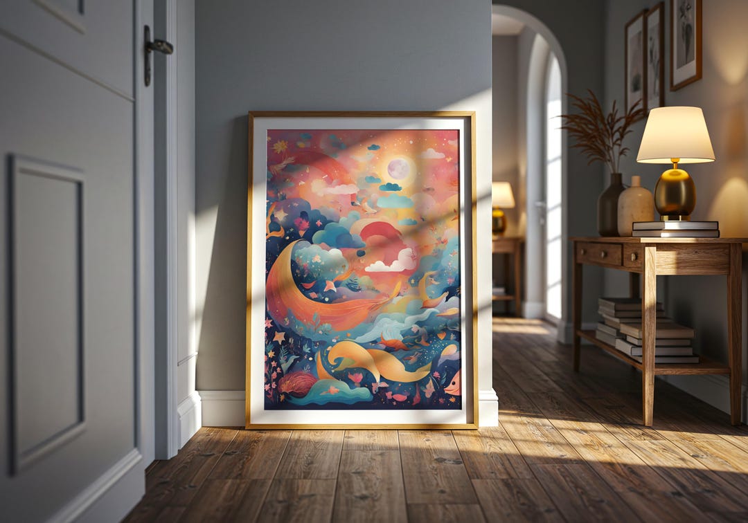 Dreamy Ocean Fantasy Art Print – Whimsical Magical Creatures Poster - Etsy