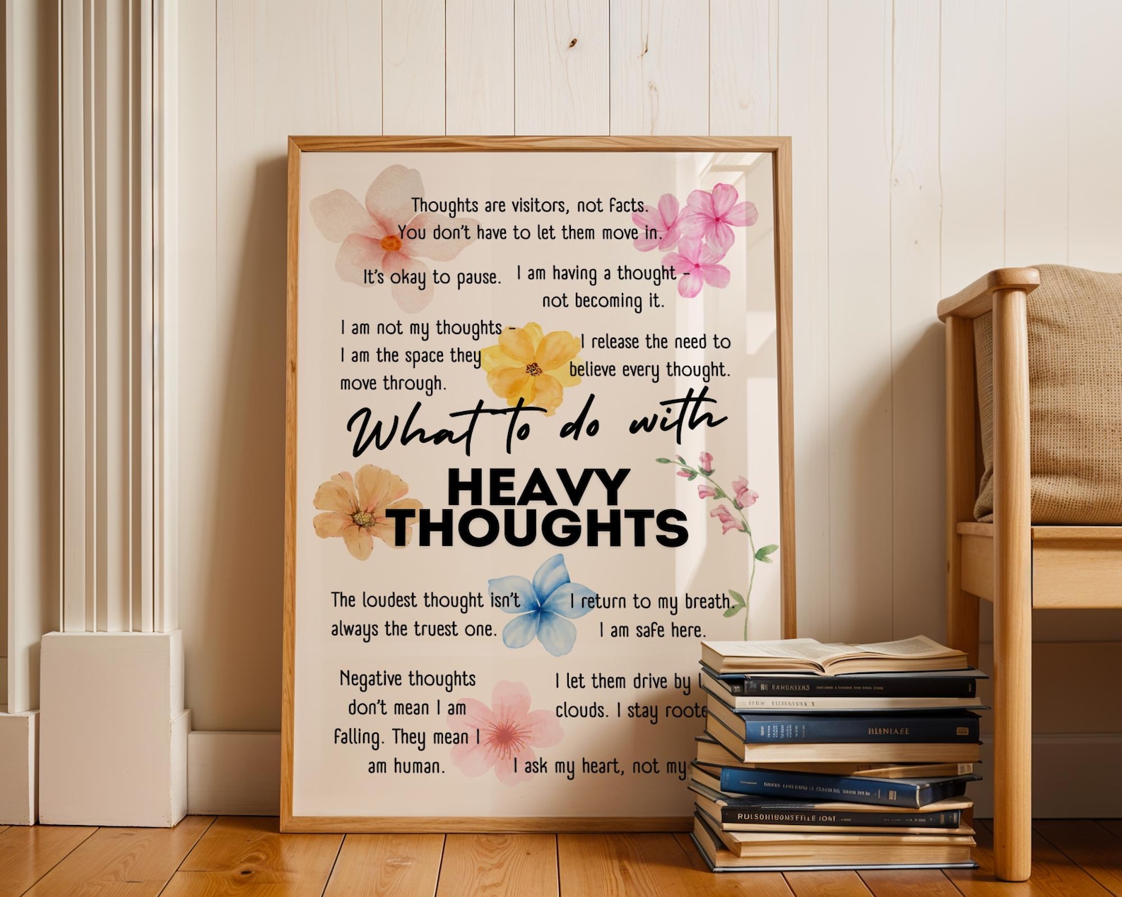 Heavy Thoughts Guide Poster – Mental Health Art, Mindfulness Print - Etsy