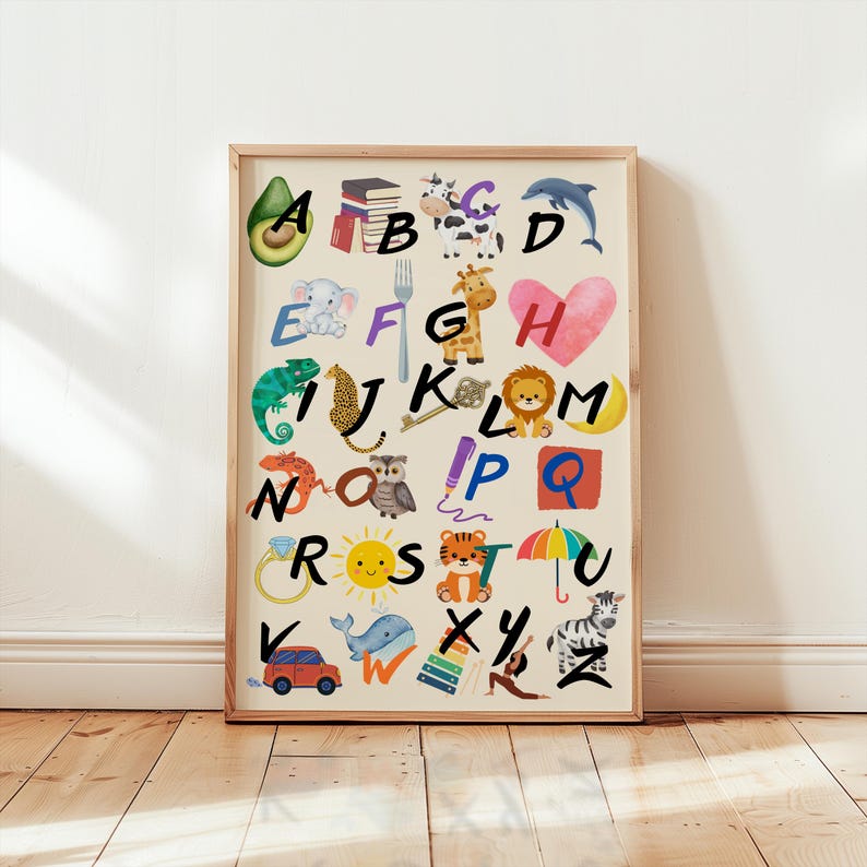 Animal Alphabet Poster for Kids – Educational ABC Wall Art, Printable ...