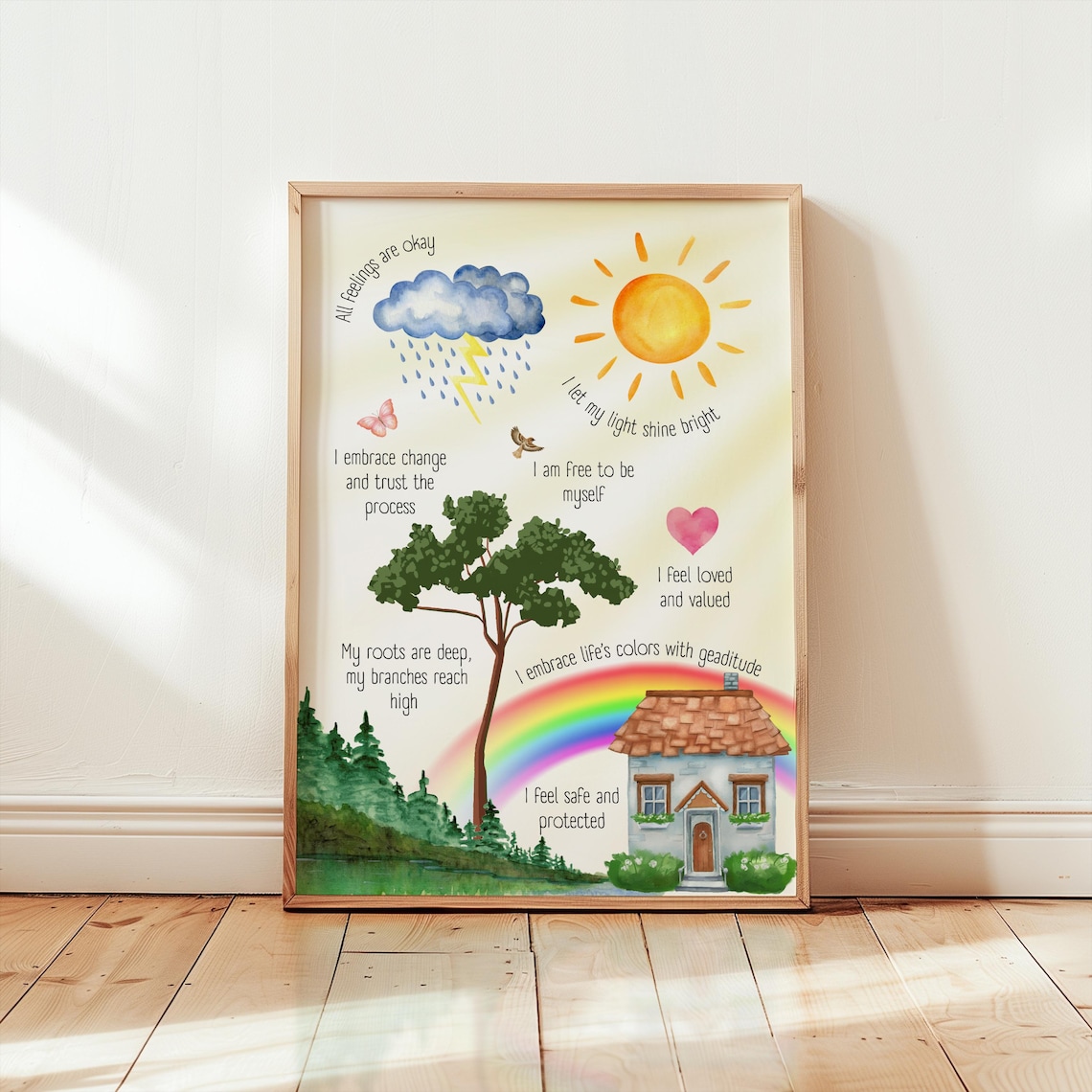 Kids Affirmation Poster, Mindfulness Art, Positive Affirmation, Self ...