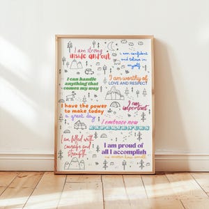 Affirmation Wall Art Kids, Motivational Quotes Kids, Positive Vibes ...